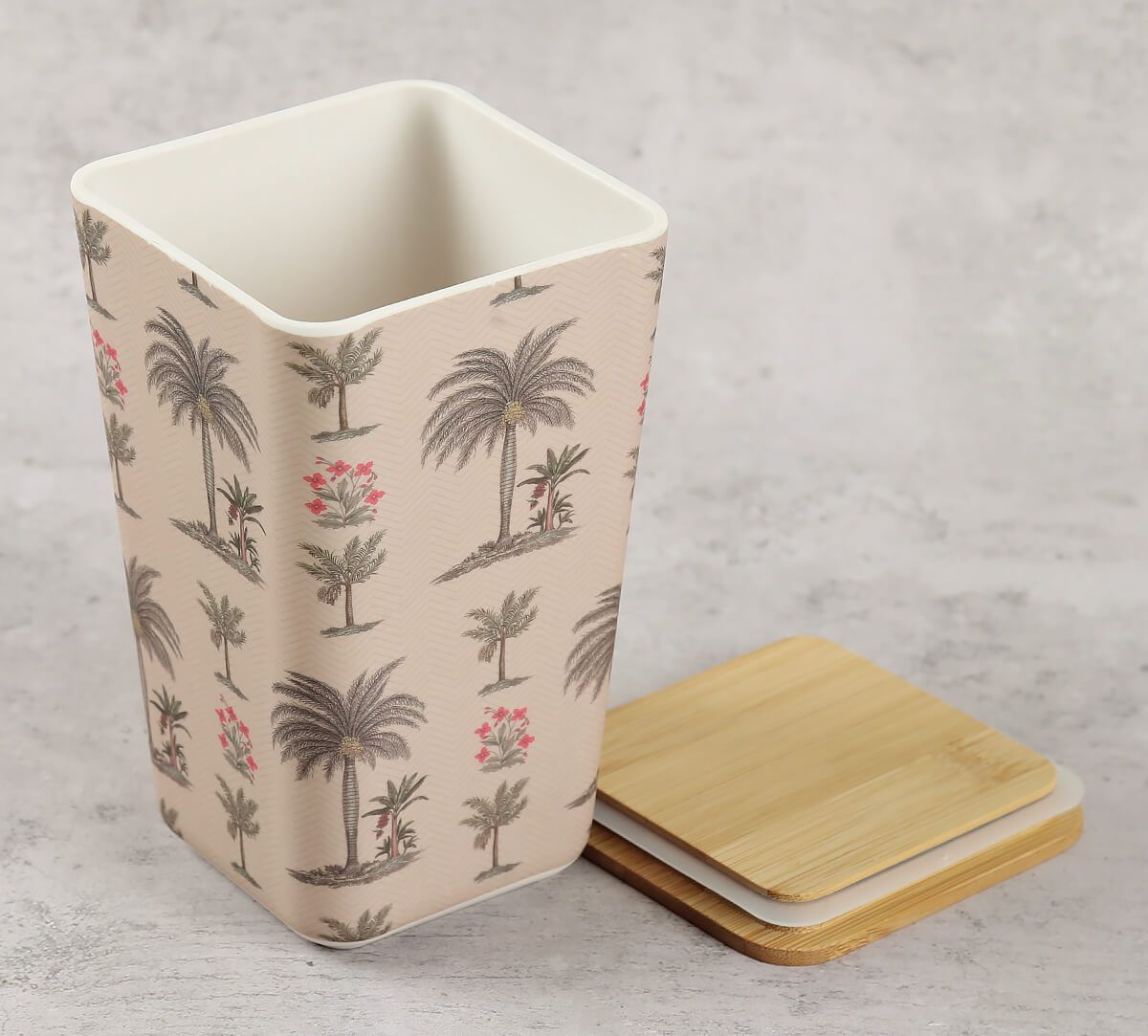 Buy Chevron Palm Bamboo Canister | Bamboo Jar | India Circus