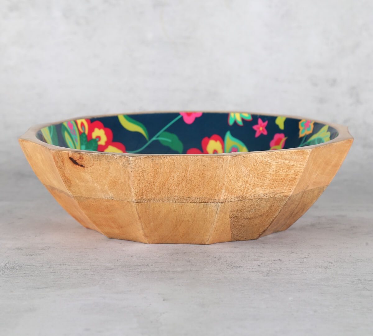 Buy Cyanic Pop Burst Wooden Bowl | Wooden Bowls | India Circus