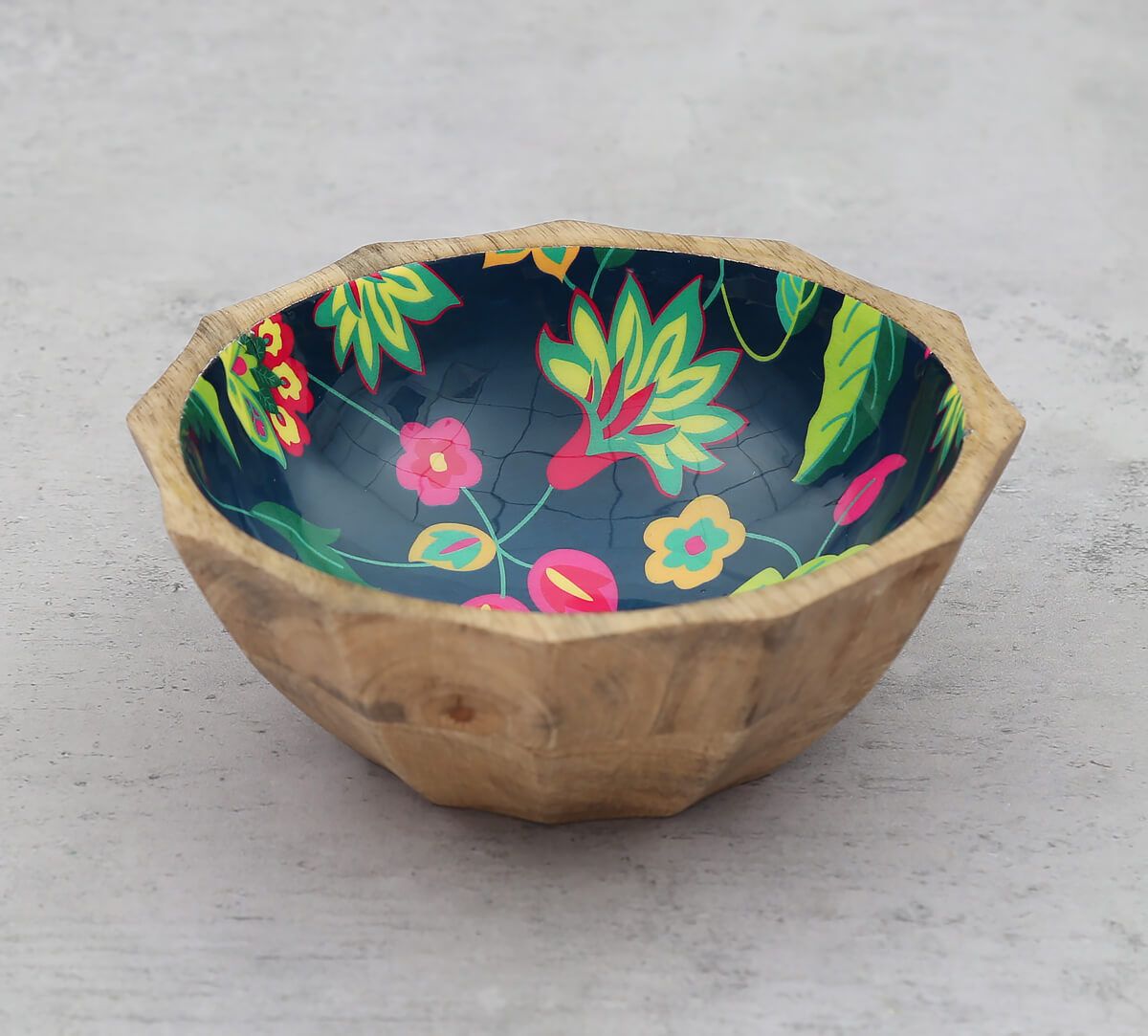 Buy Cyanic Pop Burst Wooden Bowl | Wooden Bowls | India Circus