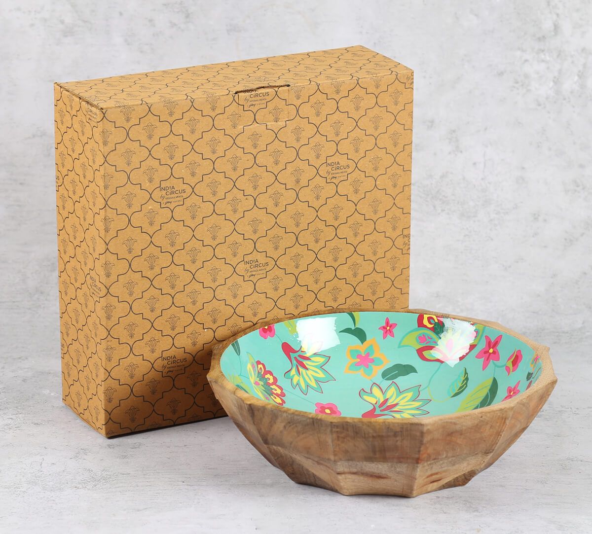 Buy Neon Cyanic Pop Burst Wooden Bowl | Wooden Bowl | India Circus